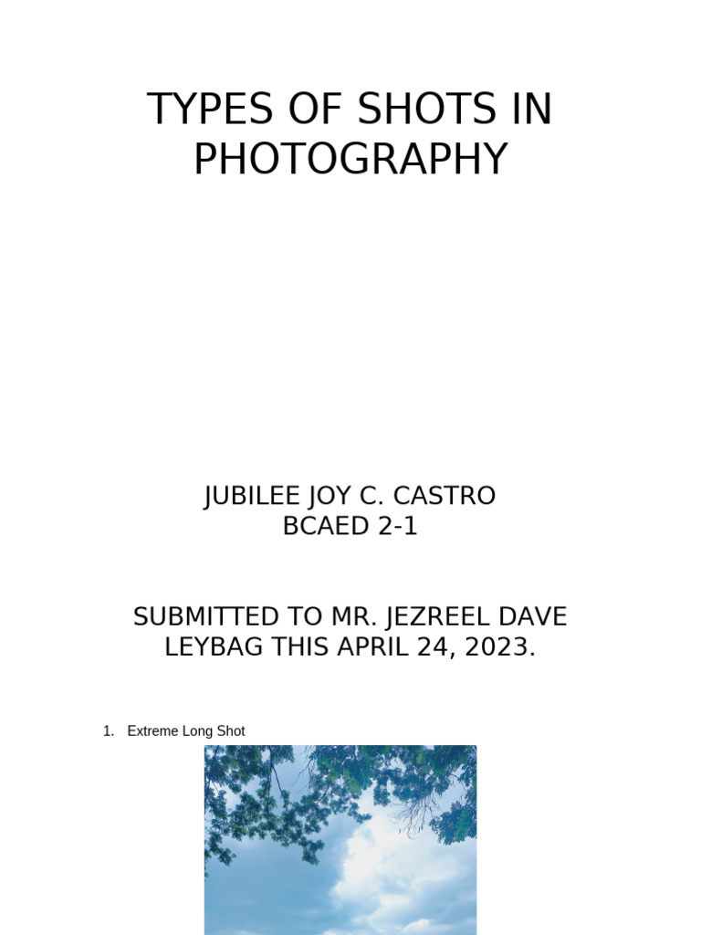 Types of Photography Shots Explained | PDF
