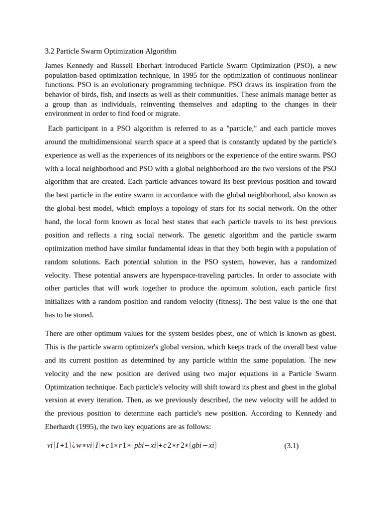 PSO Theory for document | PDF | Mathematical Optimization | Applied Mathematics