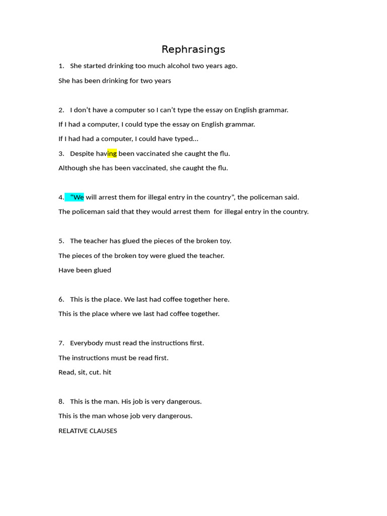 Rephrasings | PDF