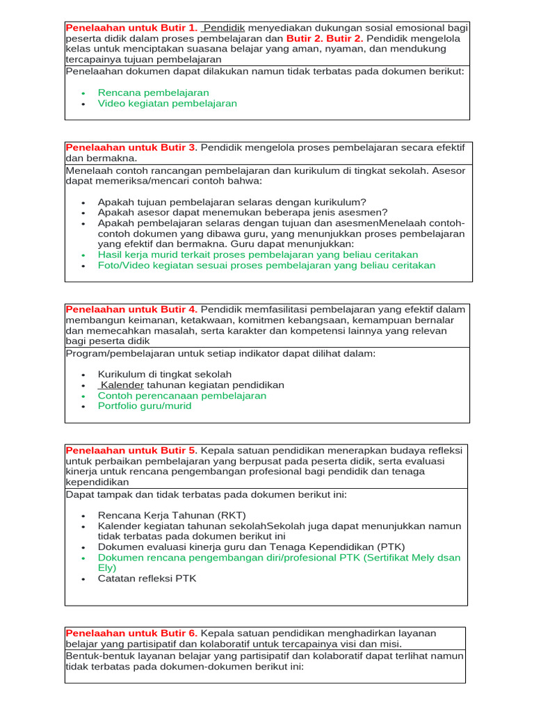 Butir Akreditasi | PDF