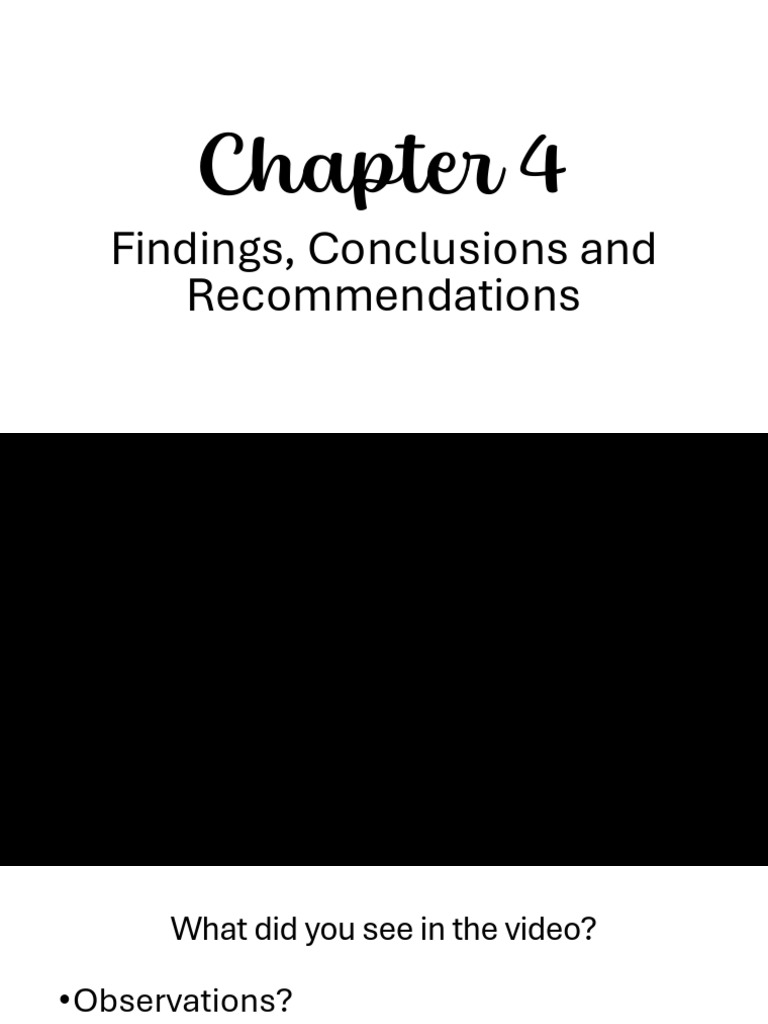 Chapter 4 Findings Conclusion and Recommendations | PDF | Cognition