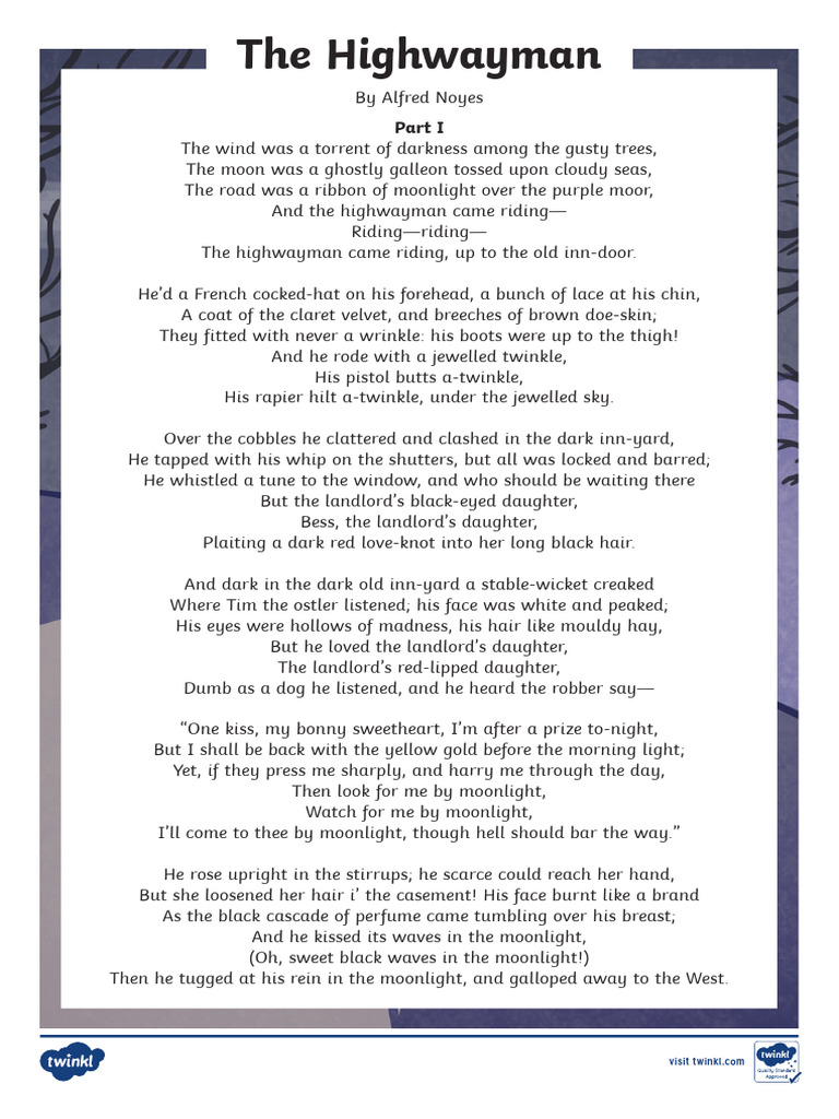 The Highwayman by Alfred Noyes | PDF