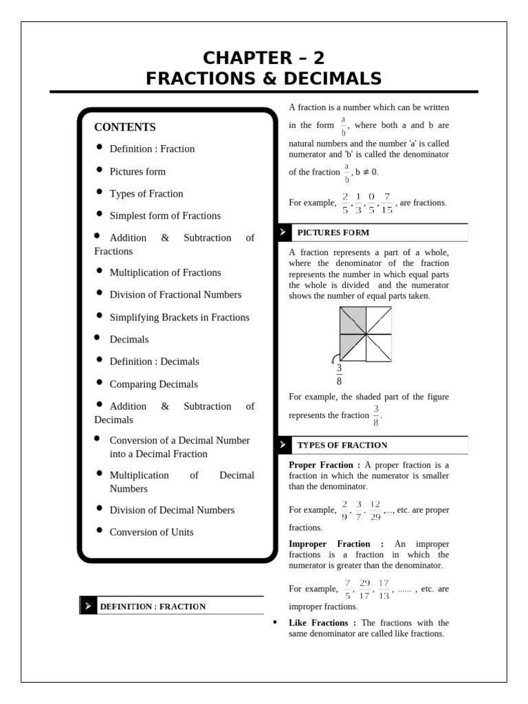 Understanding Fractions and Decimals | PDF | Multiplication ...