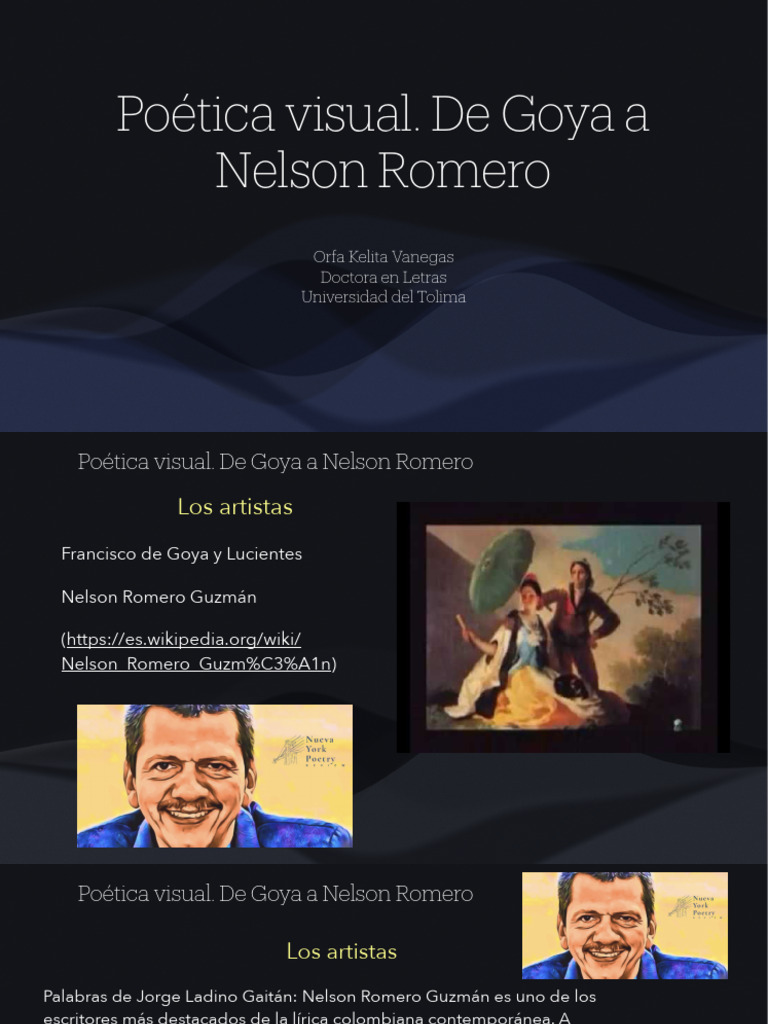 Poética visual: Goya y Nelson Romero | PDF | Francisco Goya | Poética
