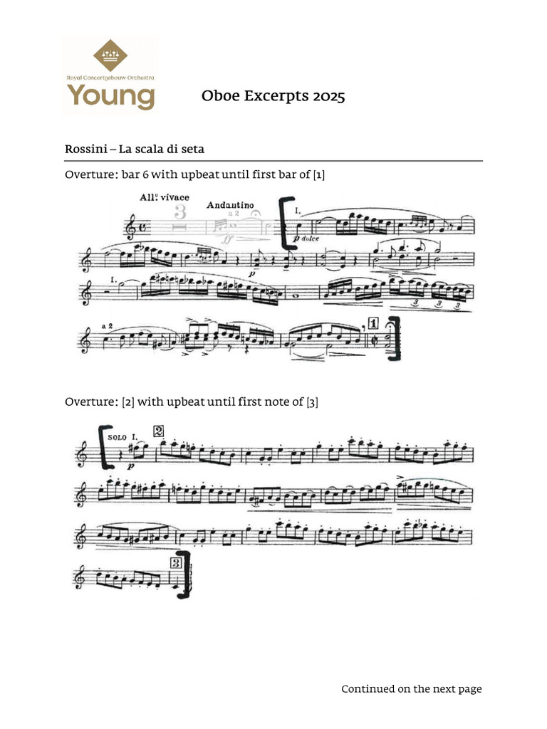 Oboe Excerpts 2025 | PDF