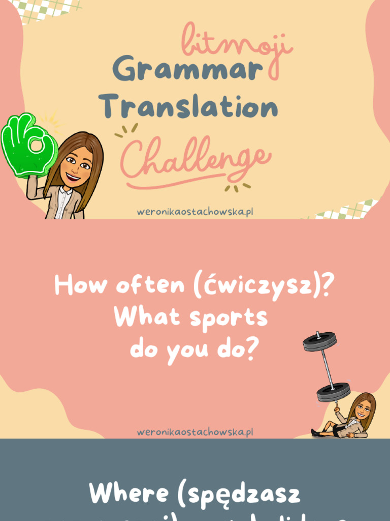 Bitmoji Grammar Translation Challenge 1 | PDF