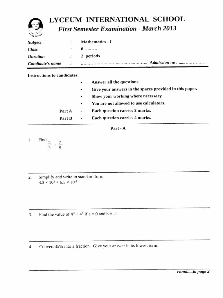 Maths Paper | PDF