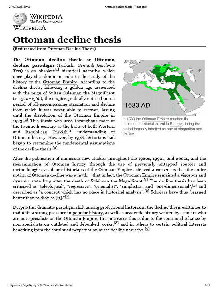 Ottoman Decline Thesis Explained | PDF