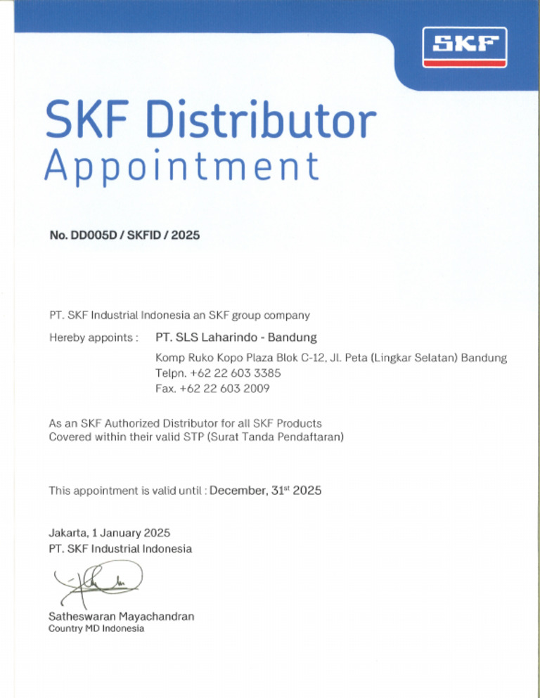 SKF Distributor 2025 | PDF
