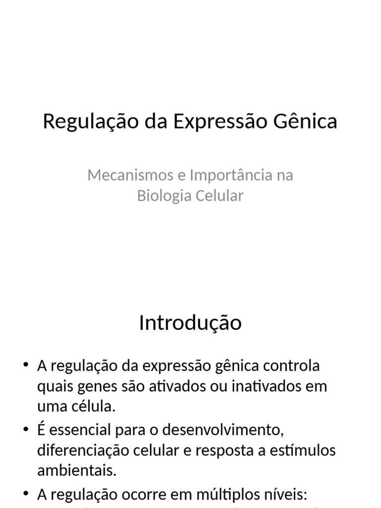 Regulacao Expressao Genica | PDF | Gene | Expressão genética