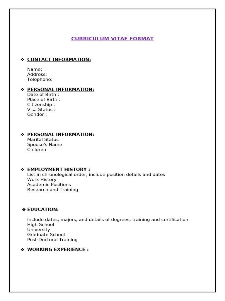 Myanmar CV Format Guide | PDF