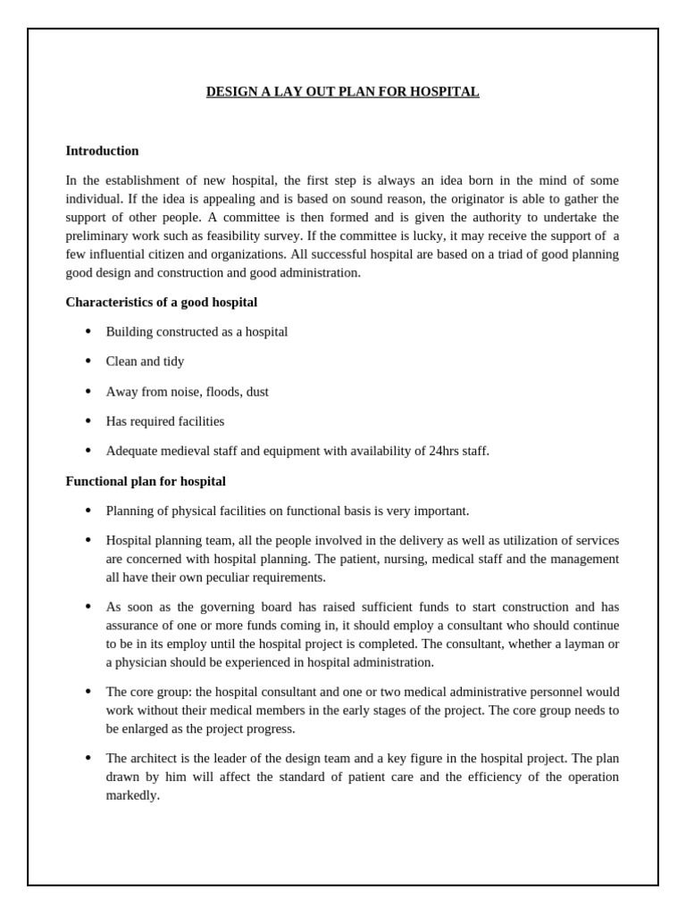 6 Layout For Hospital Pdf Hospital Libraries