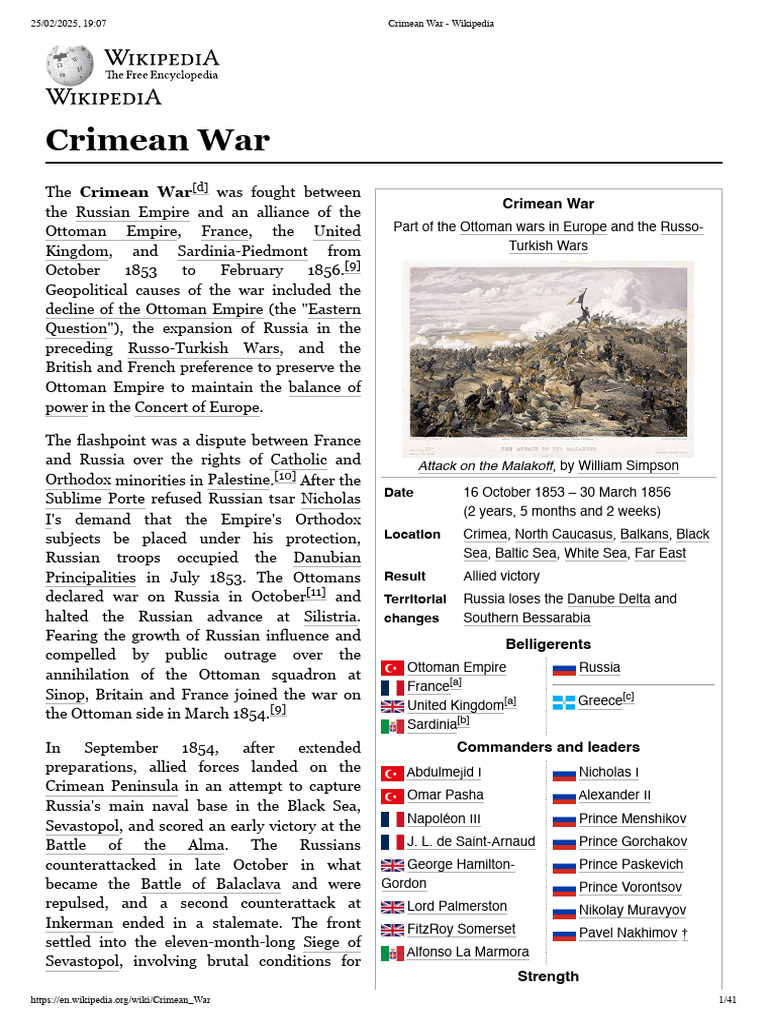 Crimean War | PDF | Crimean War | Russian Empire