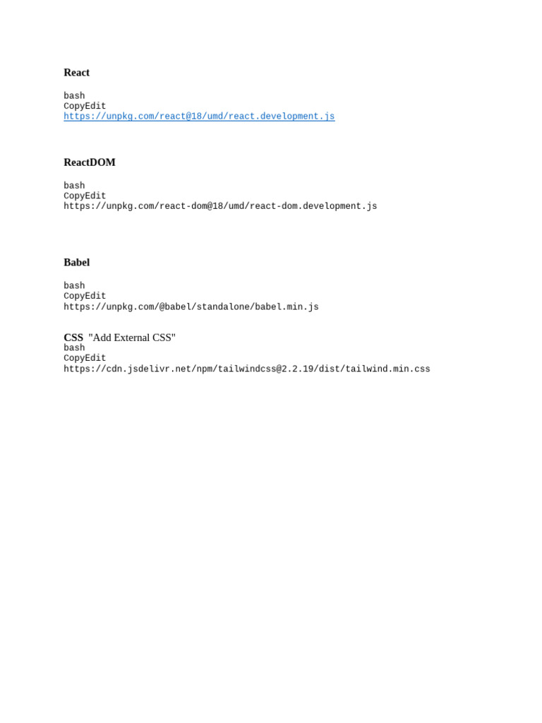 Essential React and Babel Links | PDF