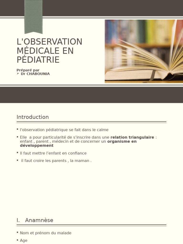TD Observation Médicale en Pédiatrie | PDF | Spécialités médicales