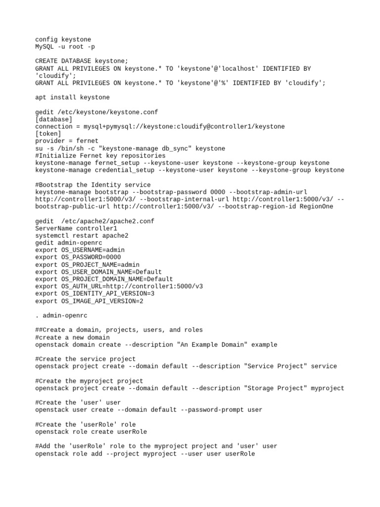 Config Keystone | PDF