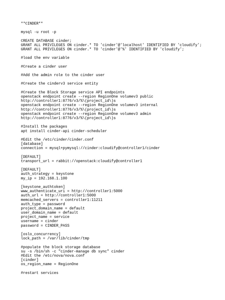 Cinder Controller | PDF