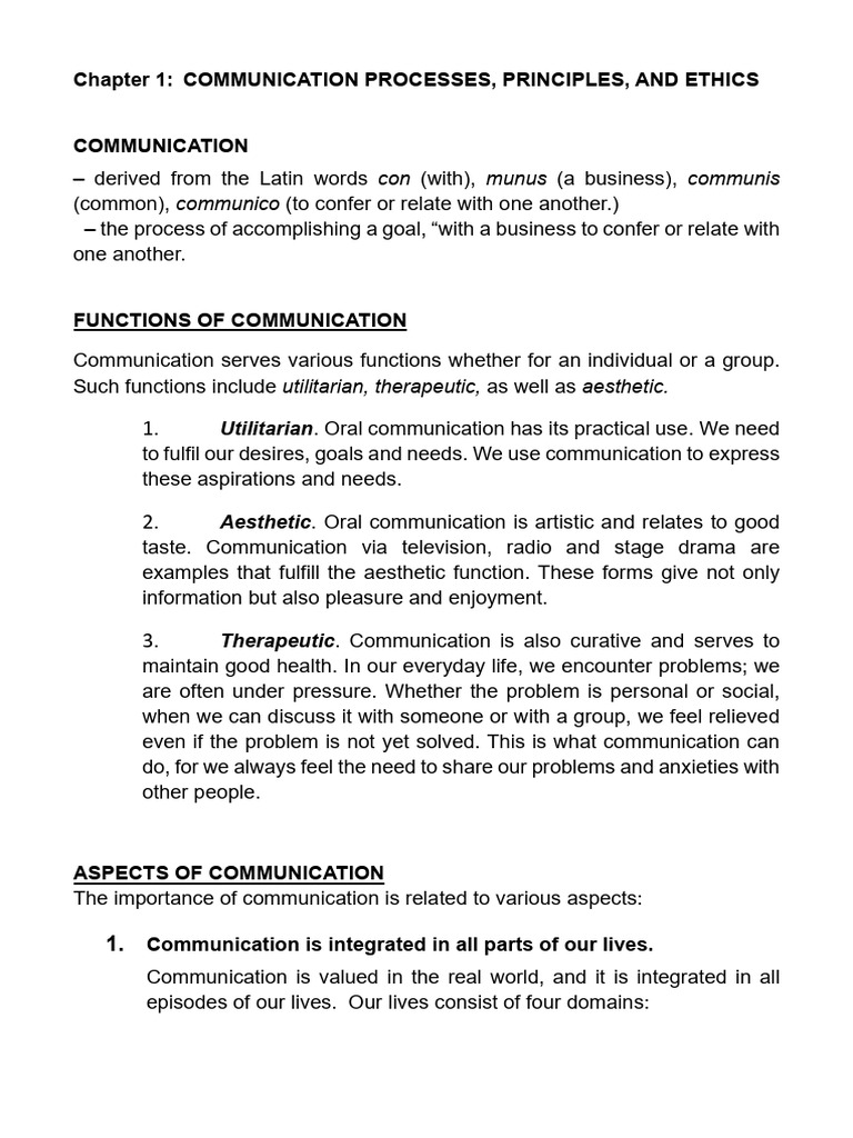 PURCOM-Chapter 1 | PDF | Communication | Human Communication