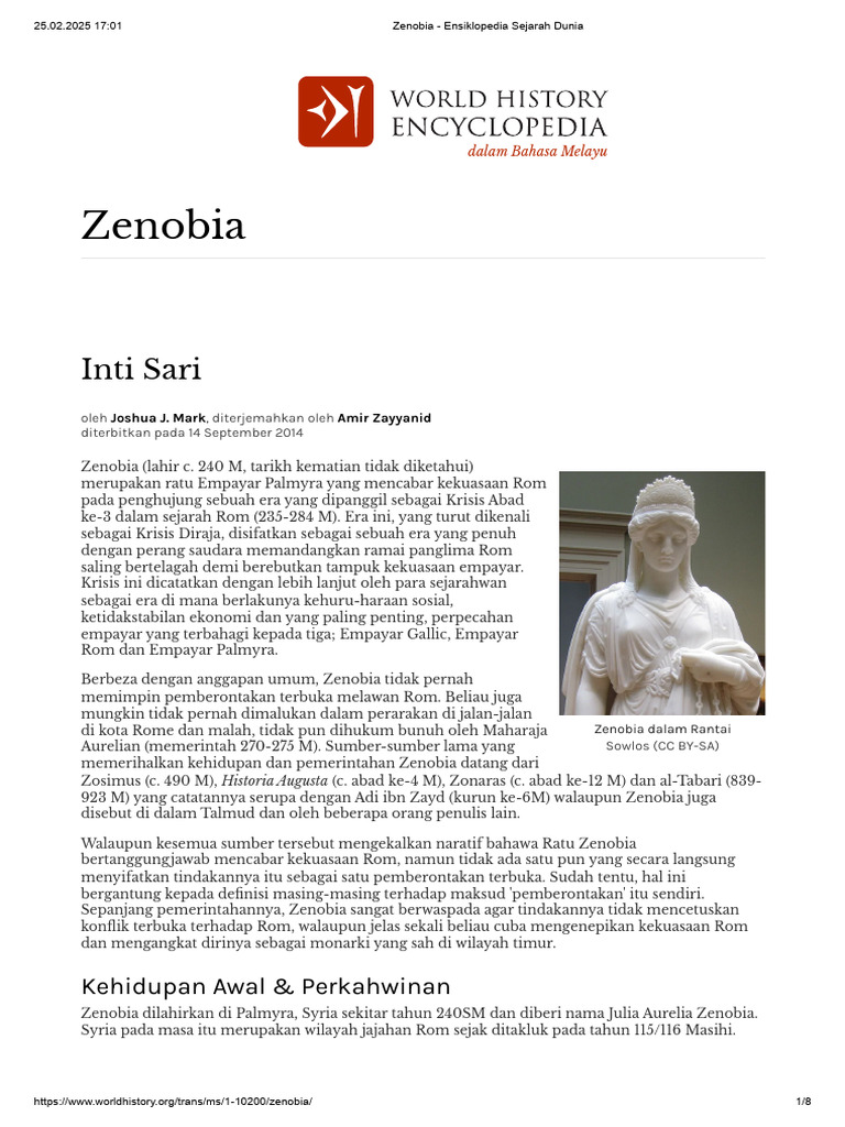 Zenobia - Ensiklopedia Sejarah Dunia | PDF