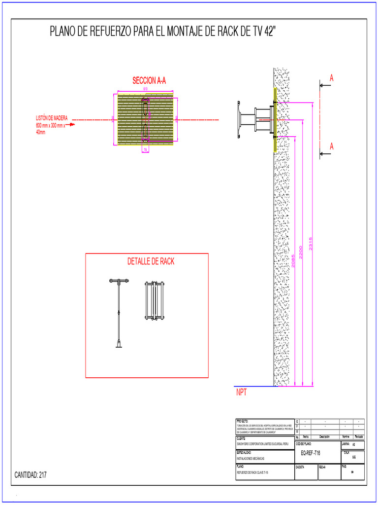T-16 RACK TV DETALLES - REFUERZO-Refuerzo | PDF