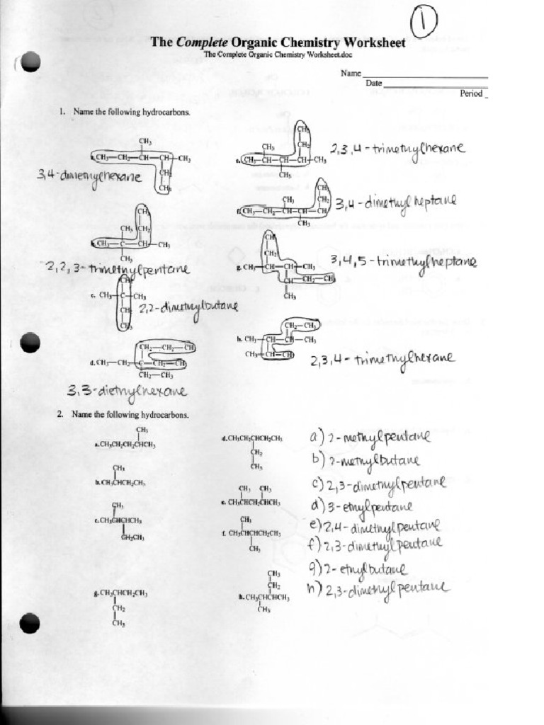 Organic Chemistry Review Key | PDF