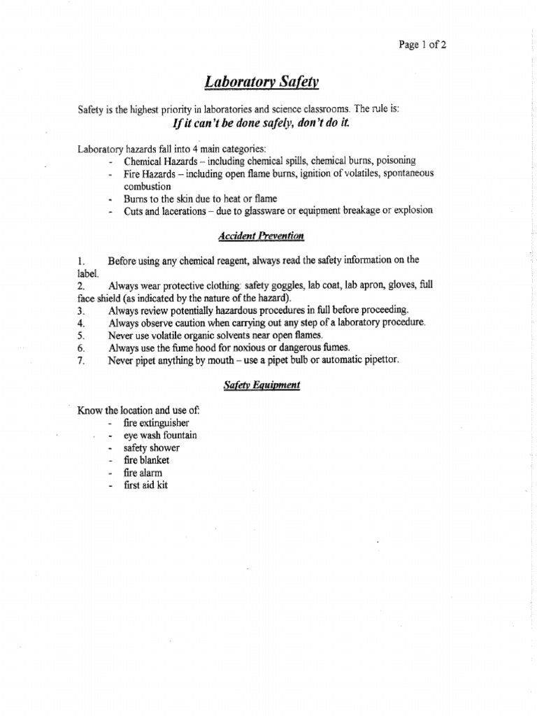 1.2.b Lab - Safety - Summary - Information | PDF