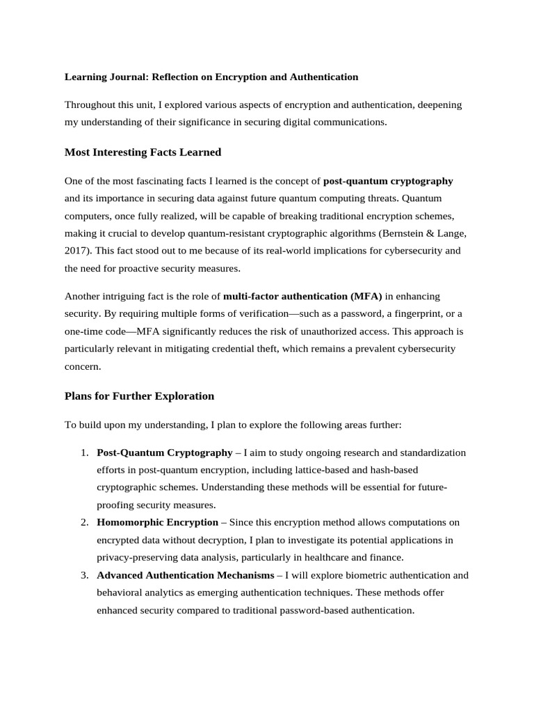 Reflection On Encryption and Authentication | PDF | Encryption | Cryptography