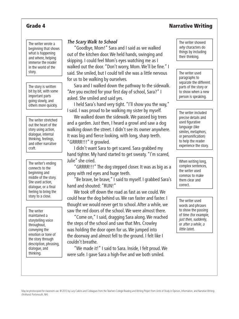 Narrative Scary Walk to School | PDF