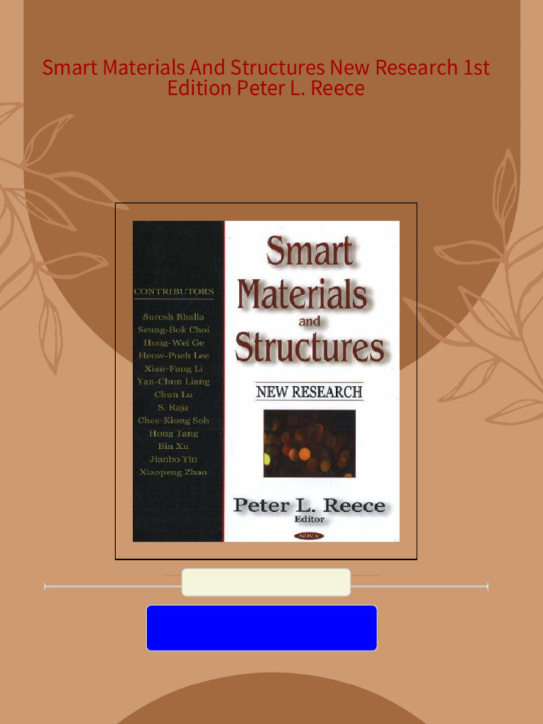 Smart Materials And Structures New Research 1st Edition Peter L. Reece ...