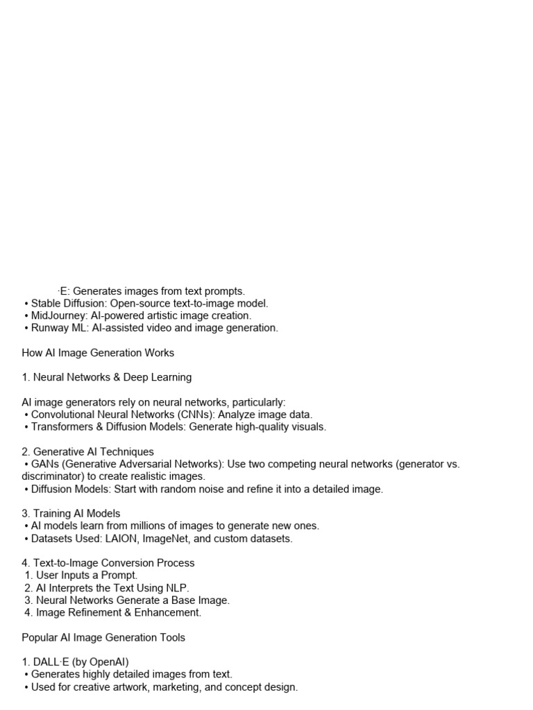 AI Image Generation Overview | PDF | Artificial Intelligence ...