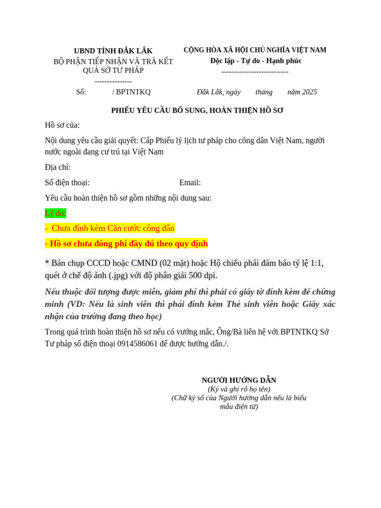 VB Yeu Cau BS (Phi - CCCD SV) | PDF