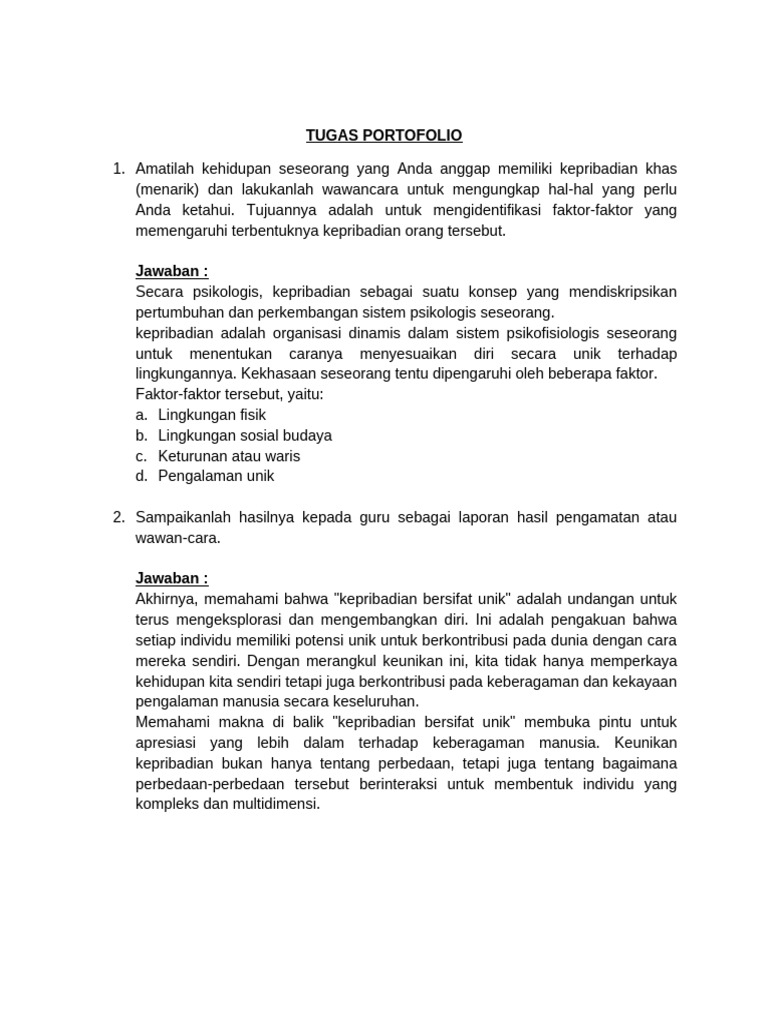 Tugas Portofolio | PDF