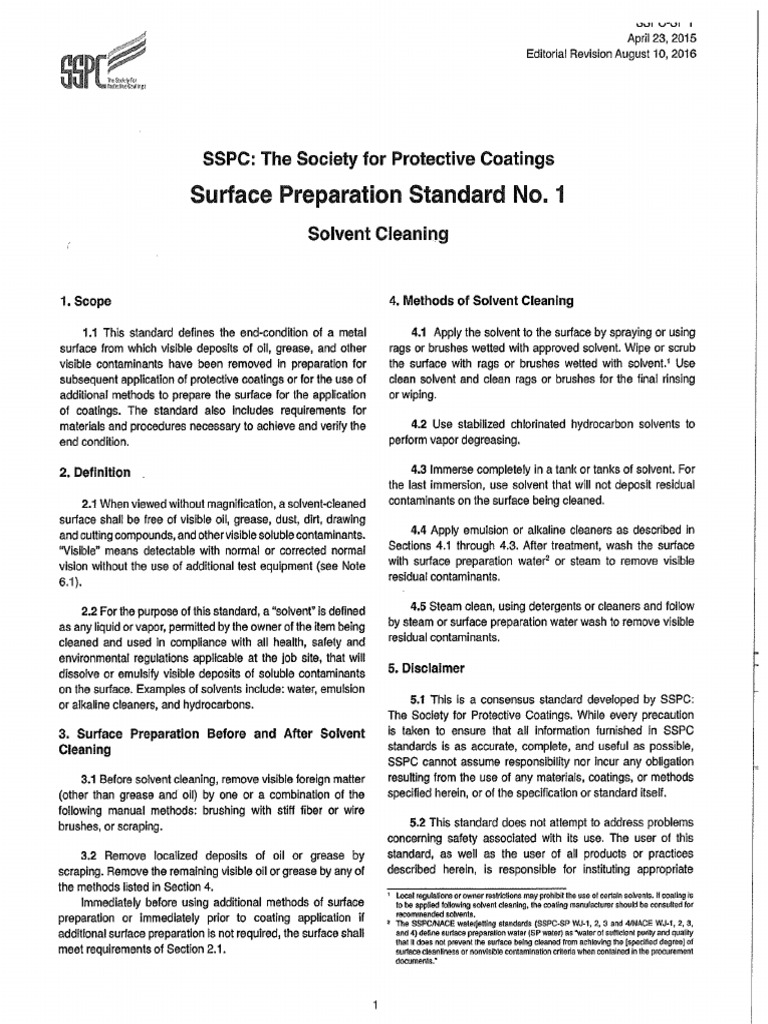 SSPC SP1 | PDF
