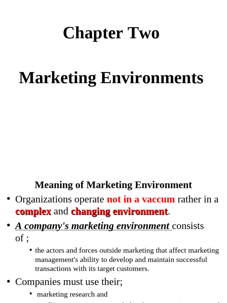 Marketing Mba Chapter Two | PDF | Marketing | Market (Economics)