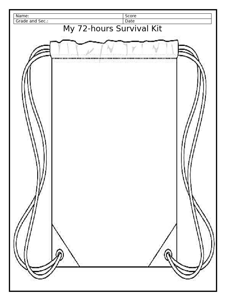 My 72-Hours Survival Kit Template | PDF
