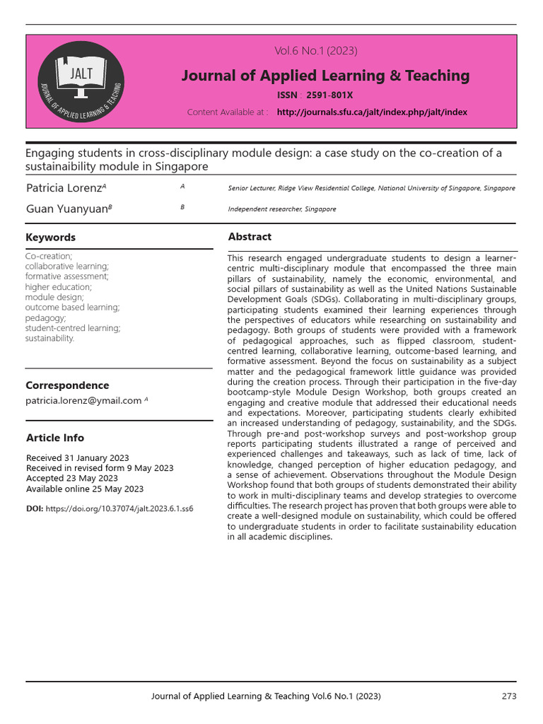 Engaging Students in Cross-Disciplinary Module Design | PDF | Pedagogy ...