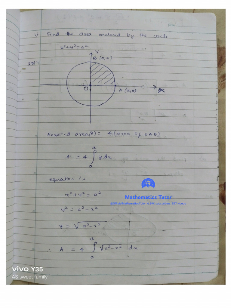 Application of Integrals 5 Marks (Model Papers) | PDF