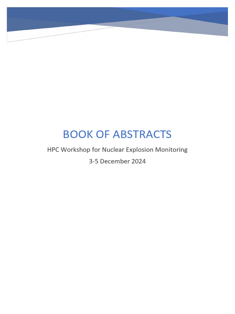 Book of Abstracts HPC 2024 Dec5 | PDF | Machine Learning | Seismology