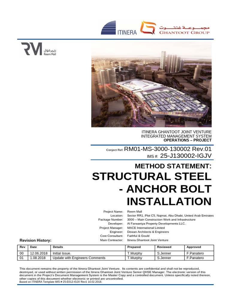 25-J130002 Structural Steel Anchor Bolts Installation | PDF | Quality ...