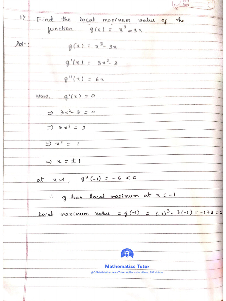 application of derivatives ( 2marks) model papers | PDF
