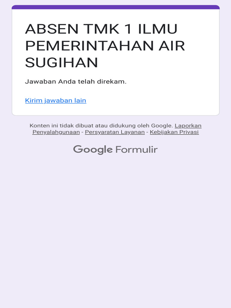 Absen Tmk 1 Ilmu Pemerintahan Air Sugihan | PDF