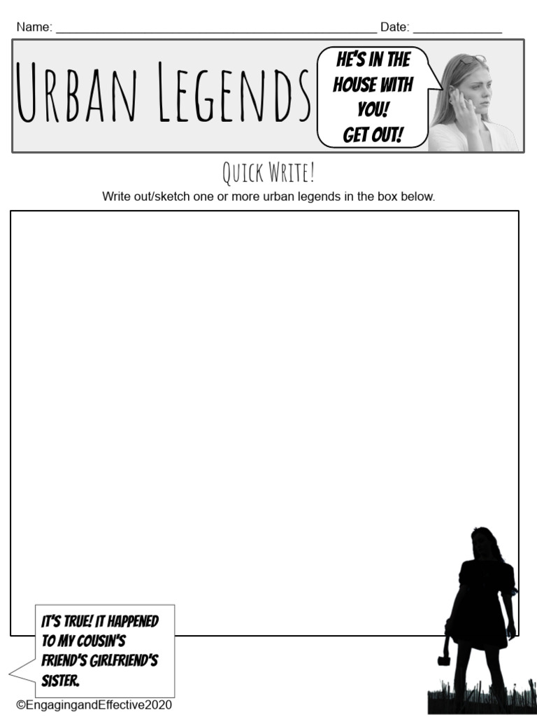 1. Urban Legends Quick Write | PDF