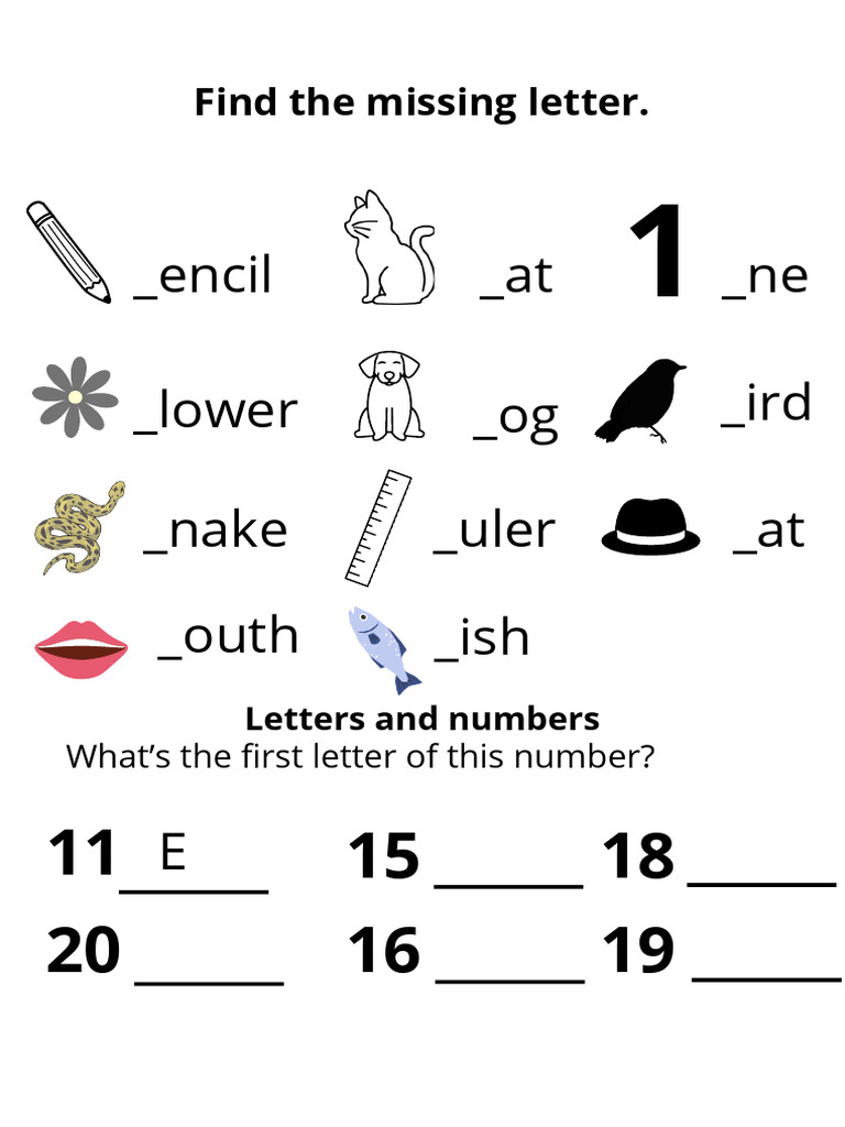 Find The Missing Letter. | PDF