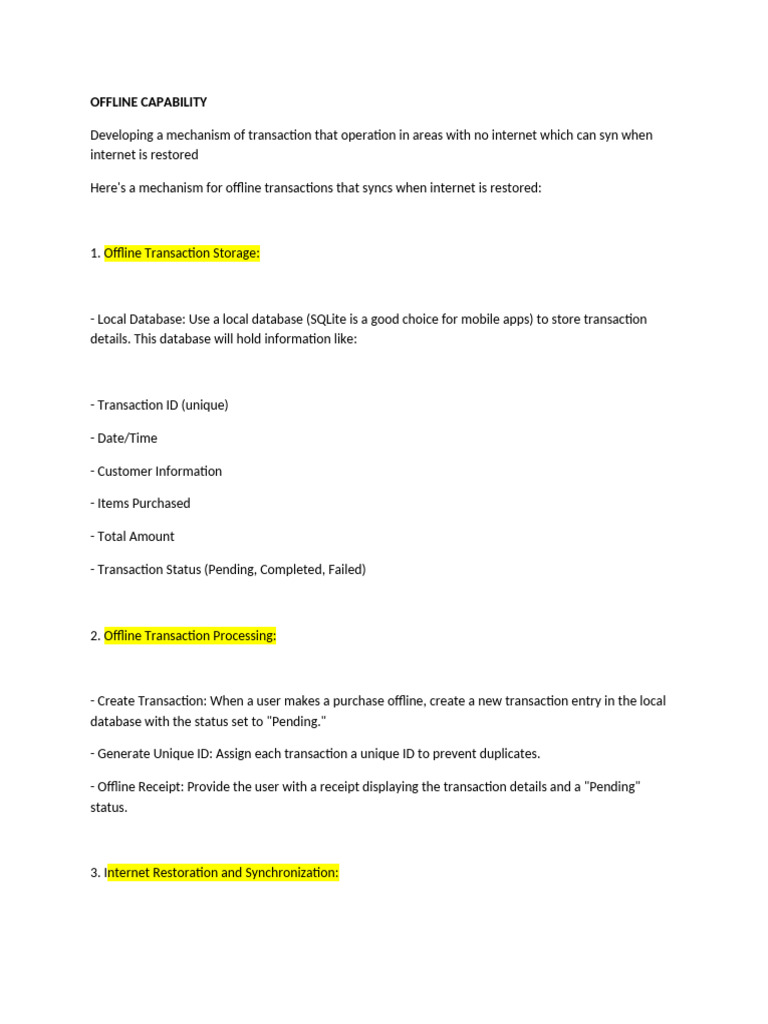Offline Transaction Synchronization System | PDF | Database Transaction ...