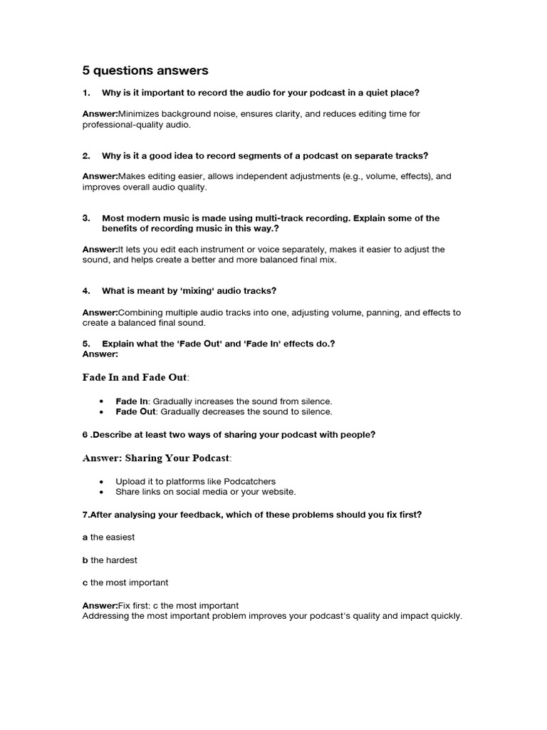 5 Question Answer Computer | PDF