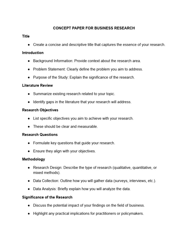Concept Paper | PDF | Methodology | Marketing