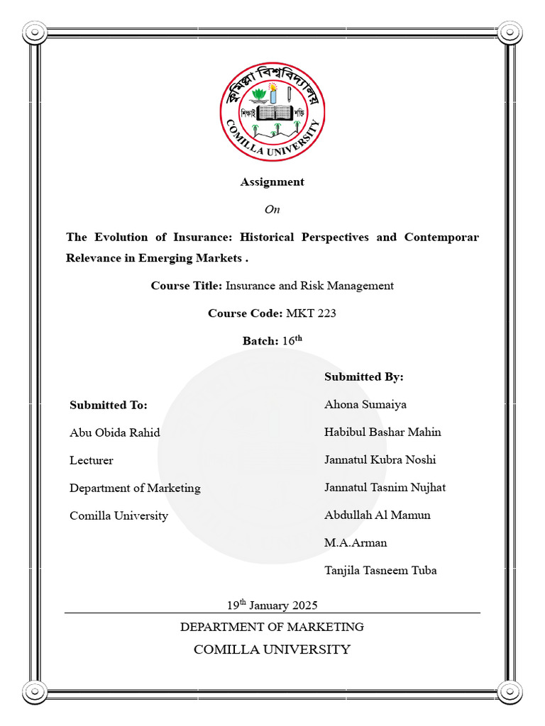 Assignment: Comilla University | PDF