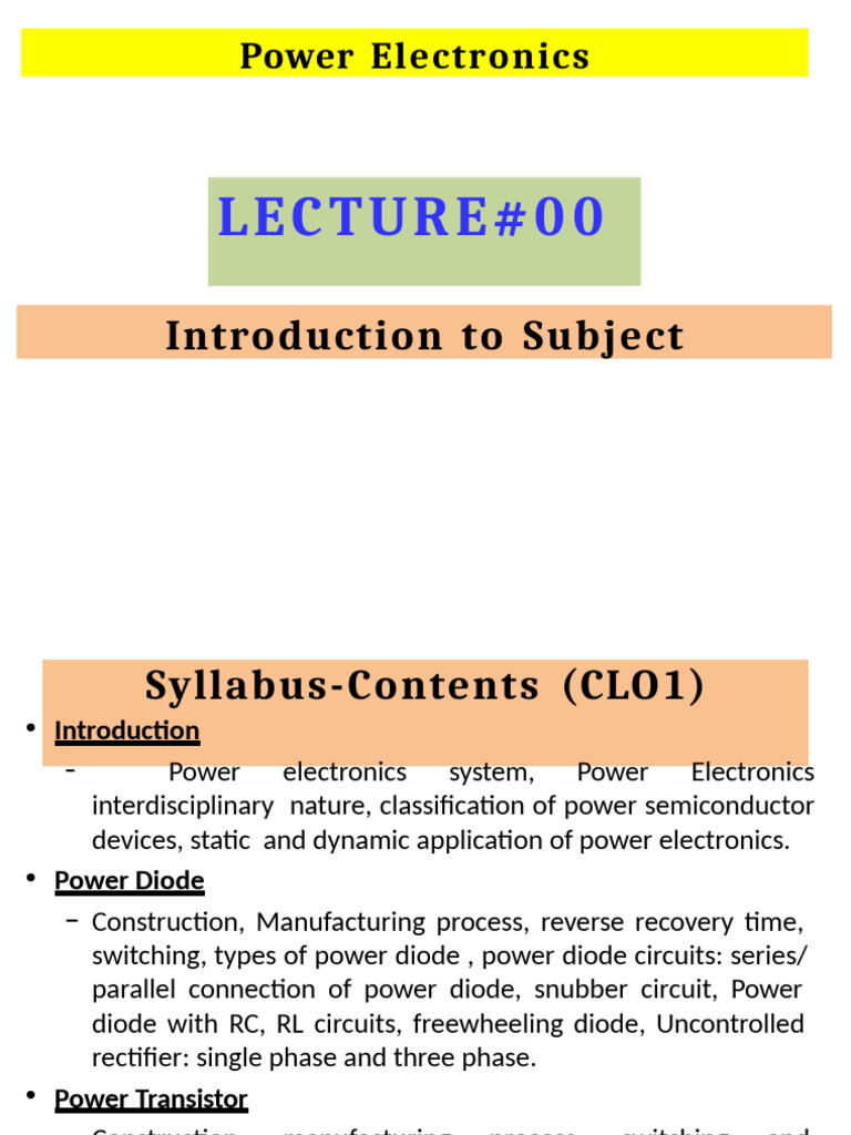 Power Electronics Course Intro | PDF | Power Electronics | Rectifier