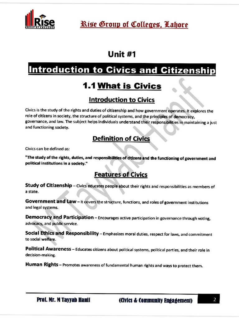 Civics Ch1 | PDF