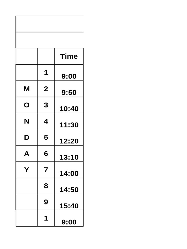 Class Schedule for B.B.S.B. Engineering | PDF